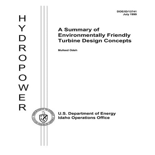 Environmentally friendly turbine design concepts | PDF | Fish and ...