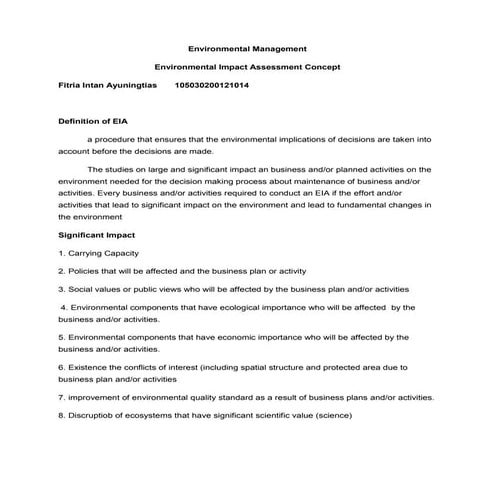 Environmental impact assessment | PDF