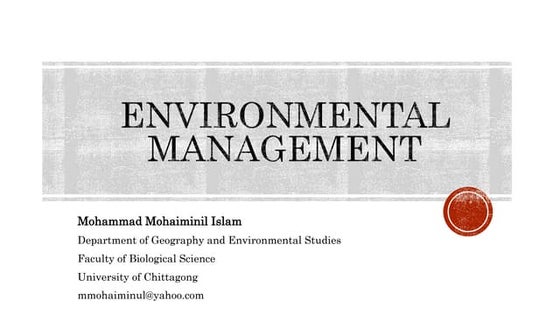 Environmental Management System | PPT