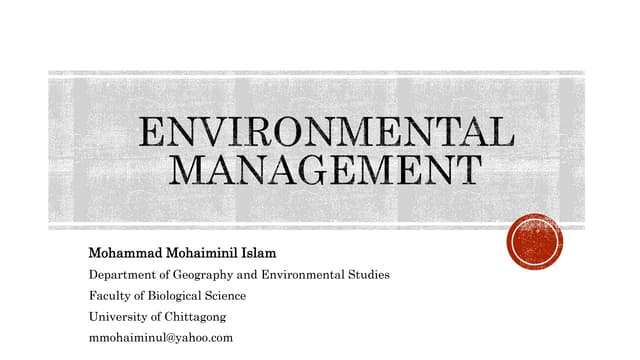 Environmental Management Plan | PPTX