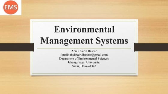 Environmental Management System Engineering Economics | PPT