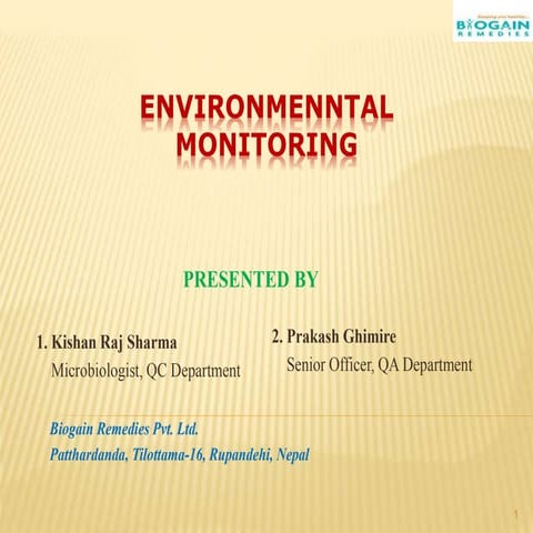 Environmental monitoring | PPTX