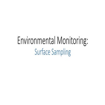 Environmental monitoring - surface sampling | PPTX