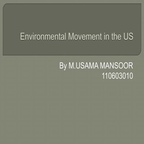 Environmental movement in the us | PPTX