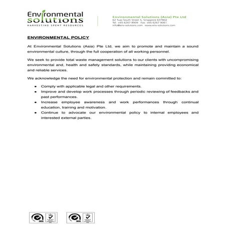 ENVIRONMENTAL POLICY | PDF