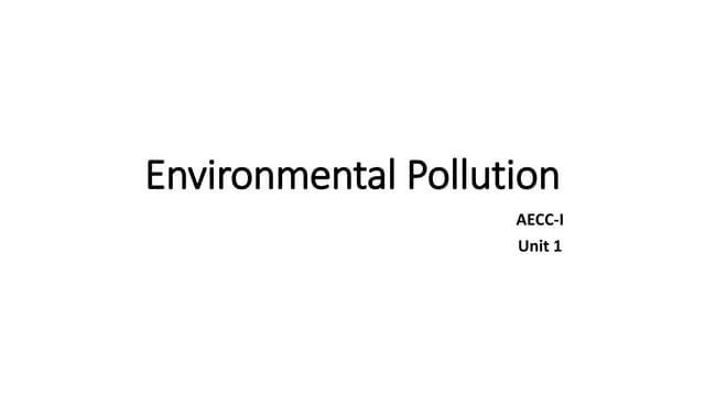 Pollution - Environmental Studies Project | PDF