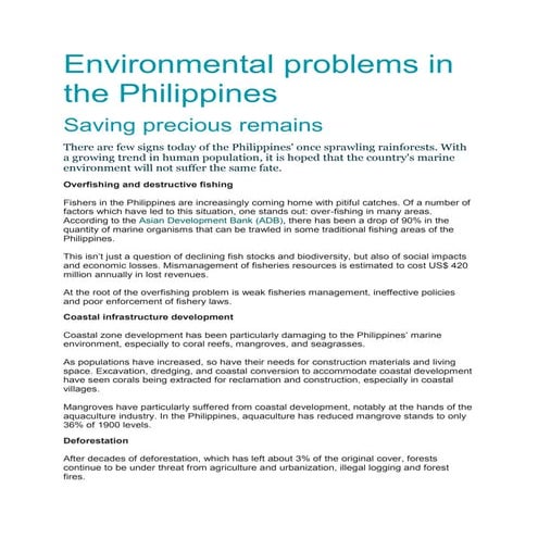 Environmental problems in the philippines | DOCX
