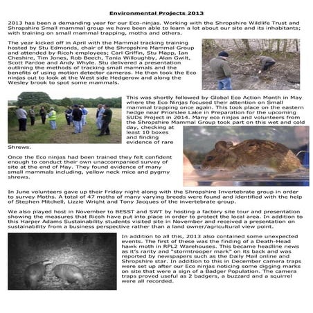 Environmental projects 2013 | PDF