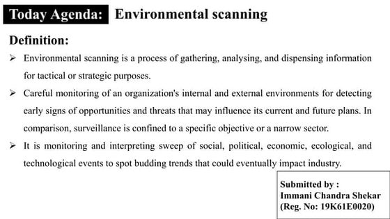 Environmental Threat & Opportunity Profile (ETOP)) | PPTX | Green ...