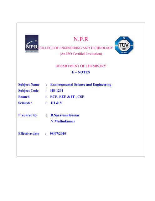 Intro. to Environmental Science | PPT