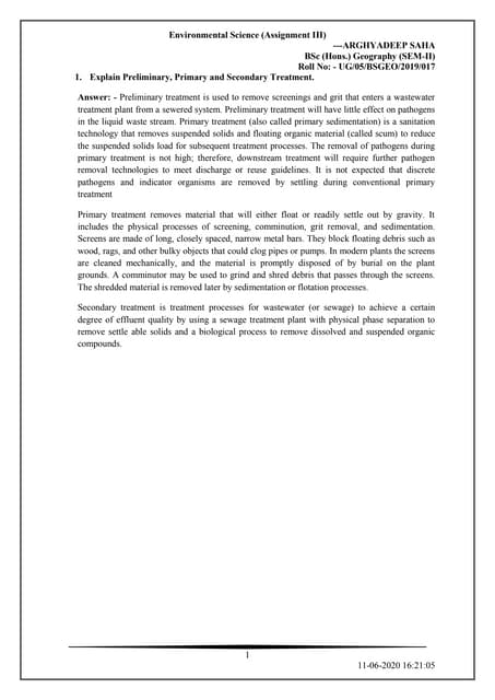 Environmental science and energy resources question and answer | PDF