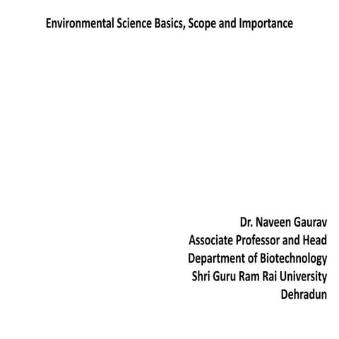 Environmental science basics, scope and importance | PPTX