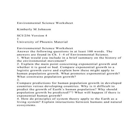 Environmental Science WorksheetKimberly M JohnsonSCI256.docx