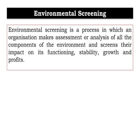 Environmental Screening functions and working | PPTX