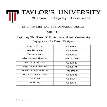 Environmental Sustainable Design Report | DOCX