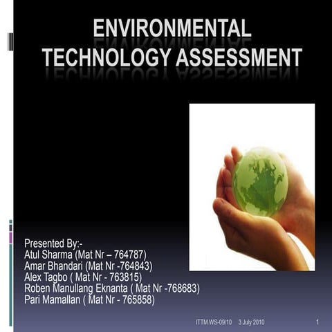Environmental technology assessment presentation | PPT