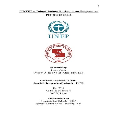 “UNEP” – United Nations Environment Programme (Projects In India)- By ...