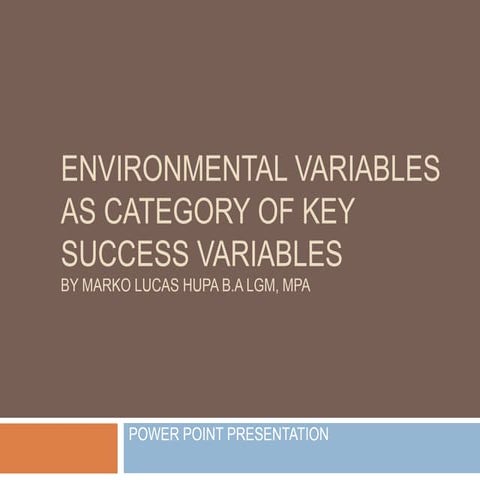 Environmental variables and key success variables | PPTX