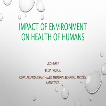 Impact of Environment on Health of humans | PPT