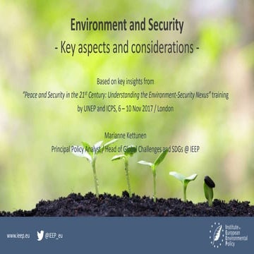 Exploring the environment and security nexus | PPTX