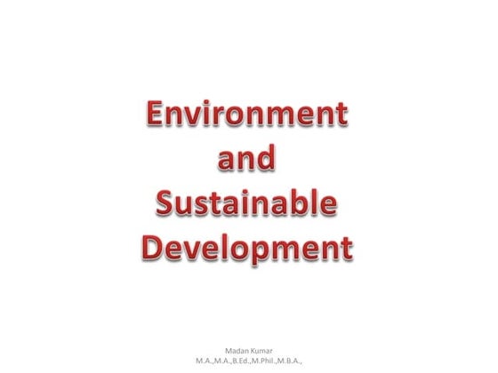 Environment and sustainable development | PPT