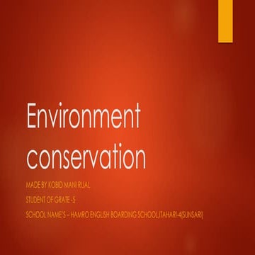 Environment conversation class 5 made by kobid | PPT