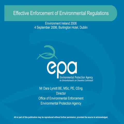 Effective Enforcement of Environmental Regulations | PPT ...