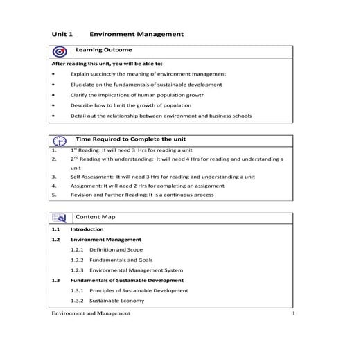 Environmentmanagemnent notes | PDF