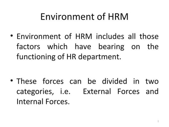 Internal And External Environment On Human Resource Management Pdf
