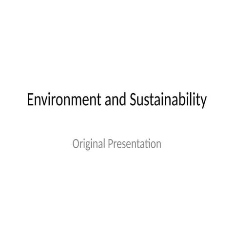Environmental Awareness and Conservation | PPTX