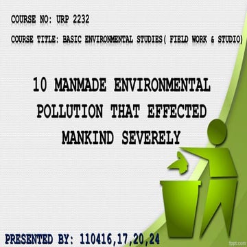 Case studies of pollution | PPTX