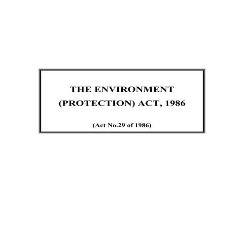 The environmental (protection) act, 1986 | PPTX