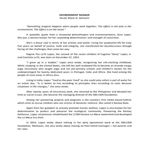 Environment ranger | DOCX