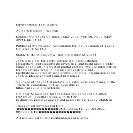 Environments That Inspire Author(s) Susan Friedman So.docx