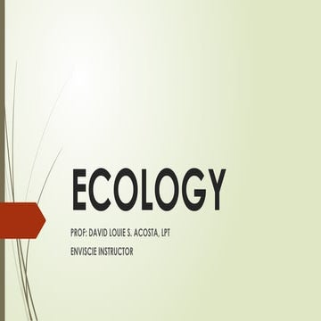 Introduction To Ecology | PPT