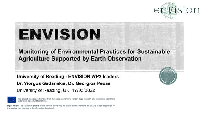 ENVISION Coproducing Earth Observation based monitoring tools for ... ENVISION Coproducing Earth Observation based monitoring tools for ...