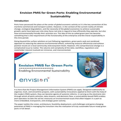Envision PMIS for Green Ports, Enabling Environmental Sustainability.pdf