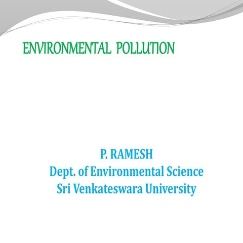 Environmental pollution ppt | PPTX