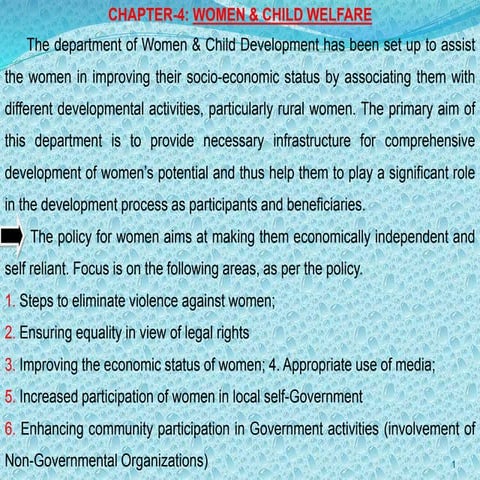 Developmental Programmes for women | PPT