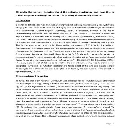 How current debates are influencing the science curriculum in the UK | PDF