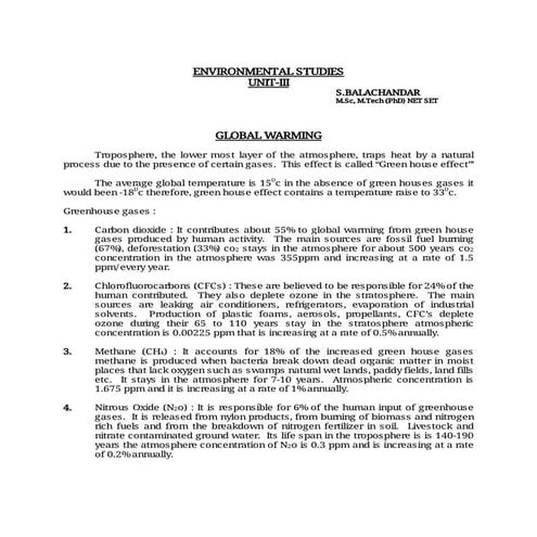 Env science notes unit 3 | PDF