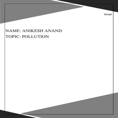 Pollution - Environmental Studies Project | PDF
