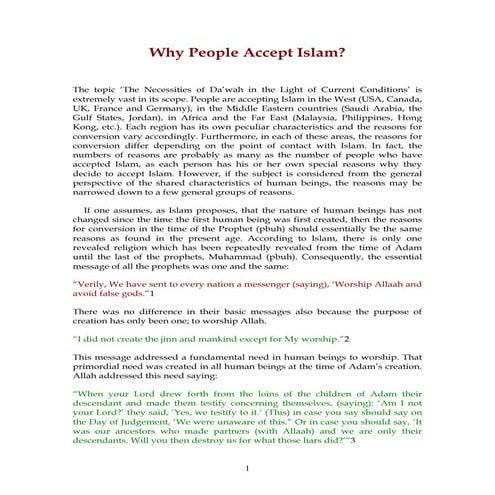 En why people accept islam | PDF