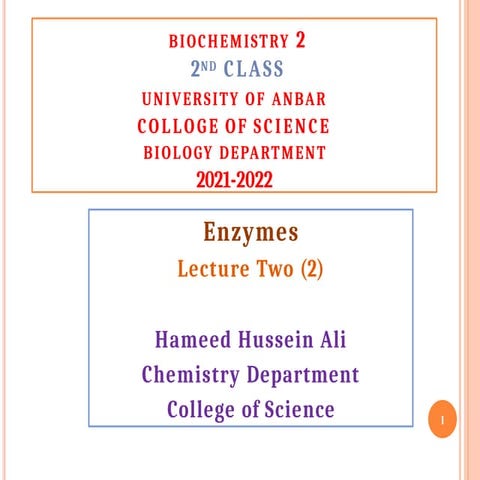 Enzymes - Structure, Classification, and Function - Dr Rohit Bhaskar | PDF