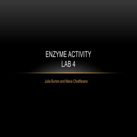 Enzyme activity | PPTX