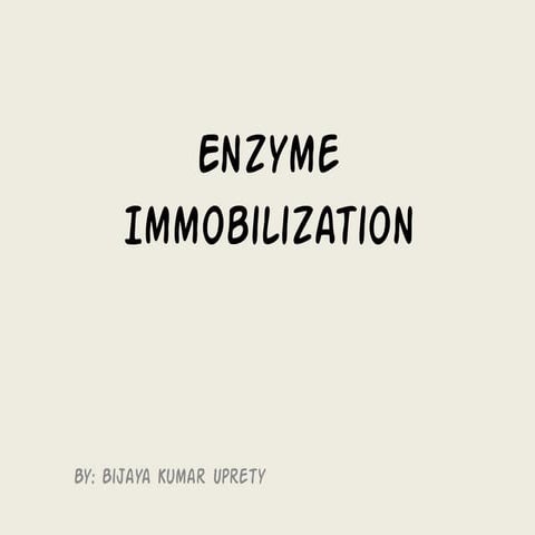 Enzyme immobilization | PDF