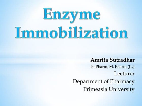 enzyme immobilization | PPT