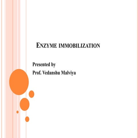 Enzyme immobilization | PPTX