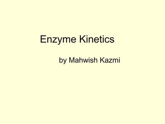 Derivations of ENZYME KINETICS (Part 1 - simplified and detailed) | PDF