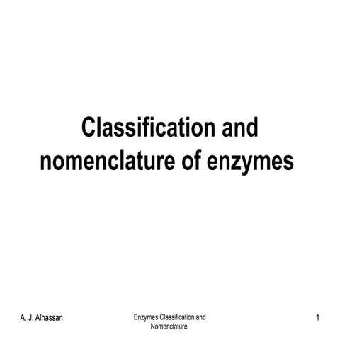 EnzymE nomenclature in enzymology....ppt | Chemistry | Science